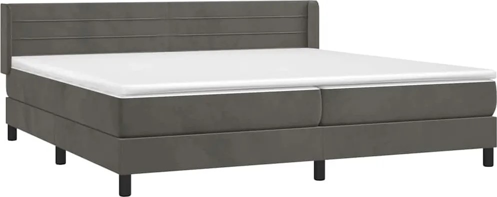 Box spring postel s matrací tmavě šedá 200x200 cm samet 3131040