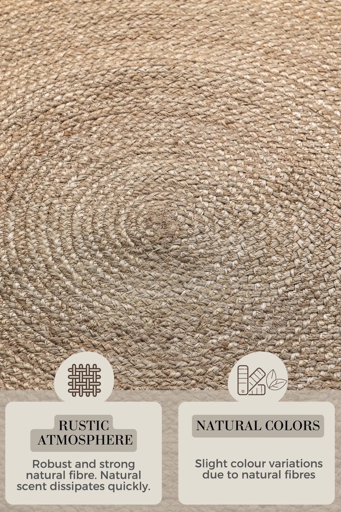 Hanse Home, Kusový koberec Jute Braided 106006 Grey Brown kruh, 100x100 (průměr) kruh, hnědá, chodba / předsíň