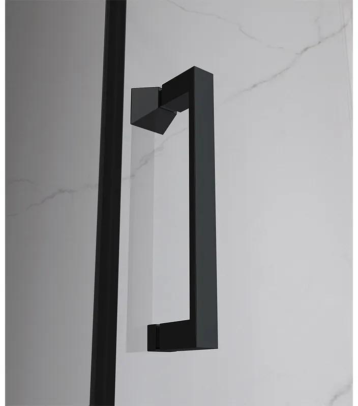 BPS-koupelny Pětiúhelníkový sprchový kout HYD-PK10B 90x90 černá/transparent + vanička HYD-PSV-ST08B bílá