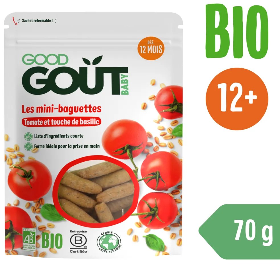 Good Gout BIO Mini bagetky s rajčátky 70 g