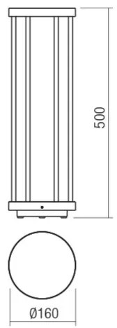 Redo 90578 - LED Venkovní lampa KALEN LED/8W/230V 3000K 50 cm IP65 antracit