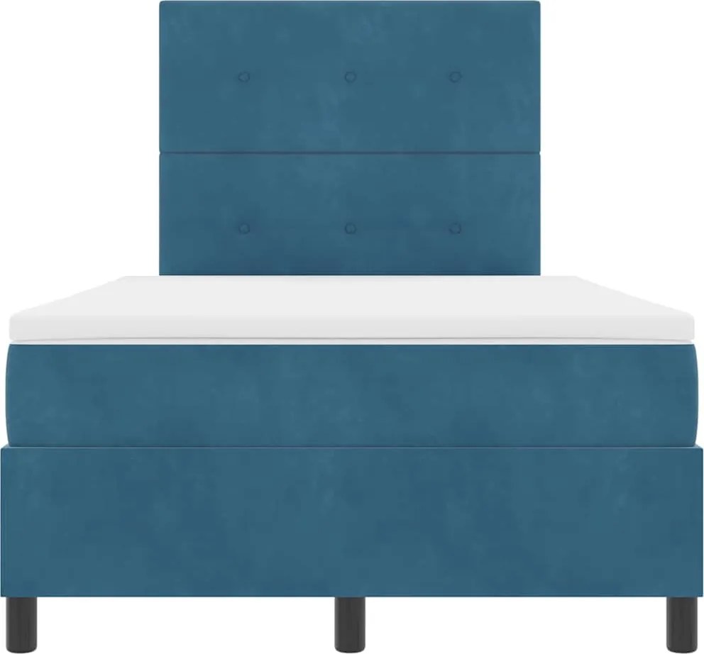 Postel s boxspringem s čelo Tmavě modrá 120 x 200 cm samet 3339828