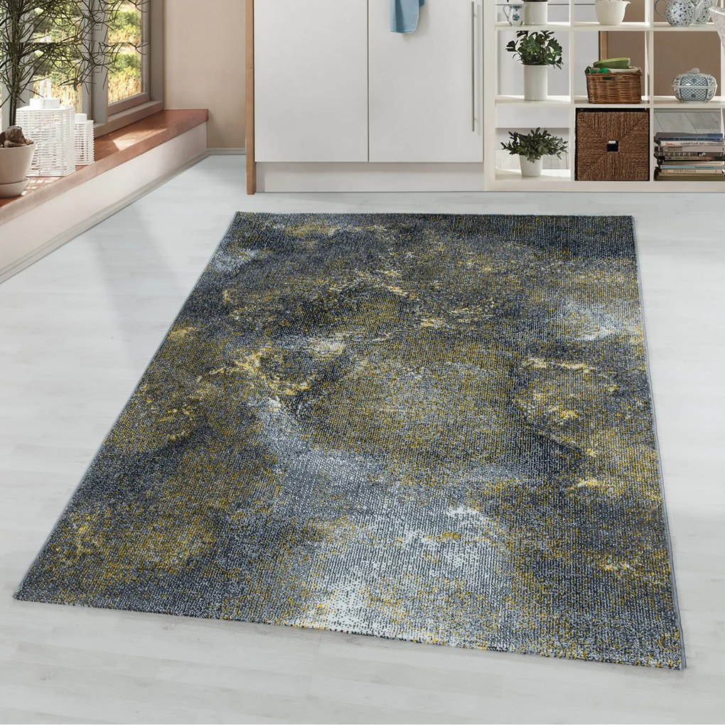 Ayyildiz, Kusový koberec Ottawa 4203 yellow, 80x150, šedá, chodba / předsíň