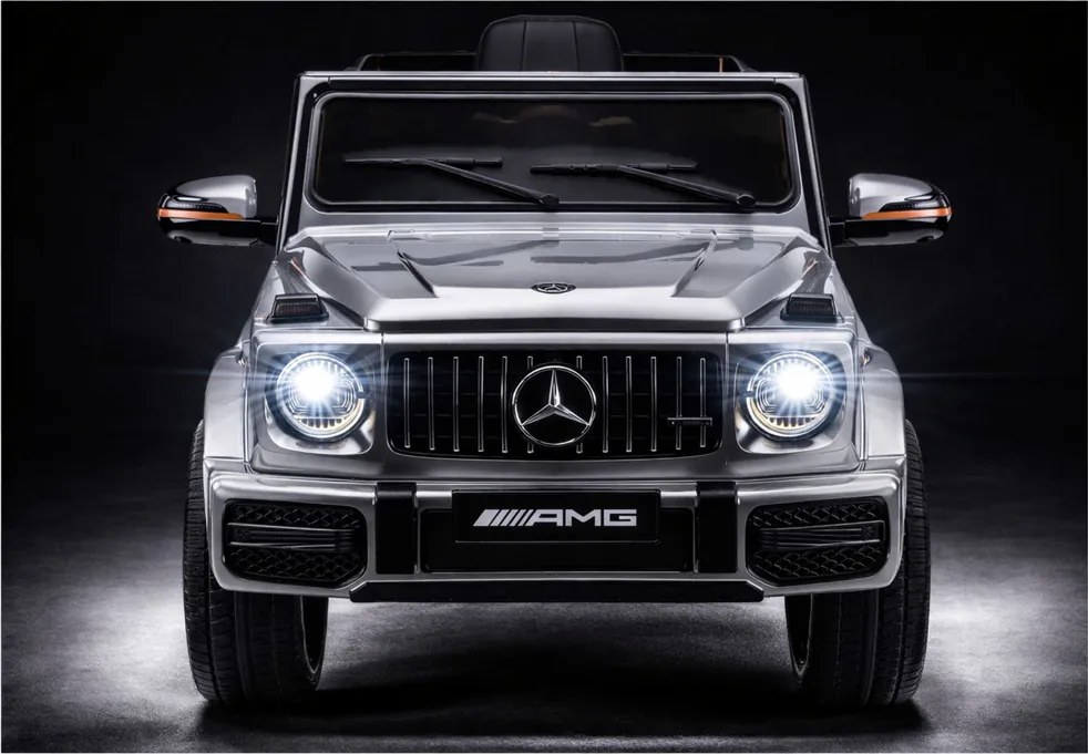LEAN CARS Elektrické autíčko Mercedes AMG G 63 stříbrné lakované