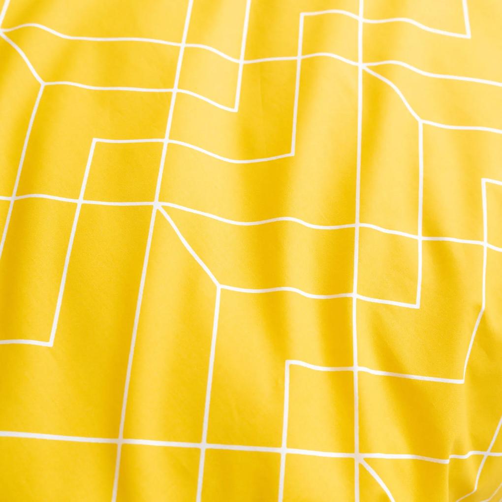 Goldea bavlněné ložní povlečení - mozaika na žlutém 140 x 200 a 70 x 90 cm