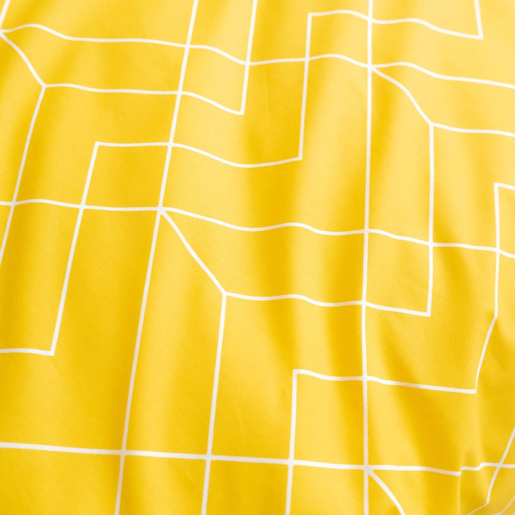 Goldea bavlněné ložní povlečení - mozaika na žlutém 140 x 220 a 70 x 90 cm