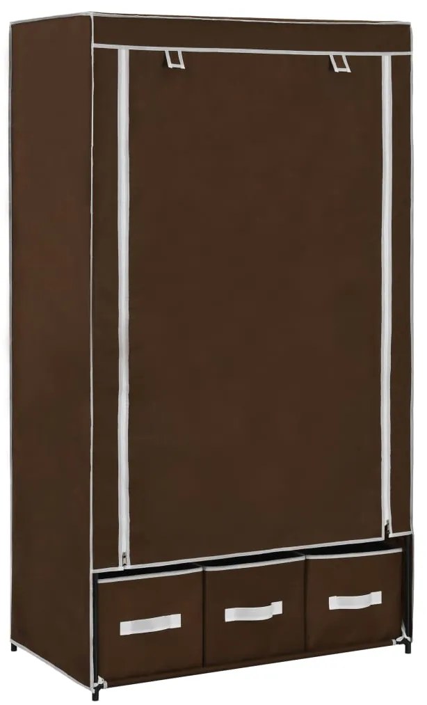 Šatní skříň hnědá 87 x 49 x 159 cm textil 282458