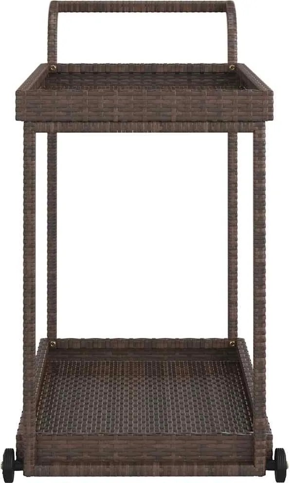 Barový vozík hnědý 100 x 45 x 83 cm polyratan 316665