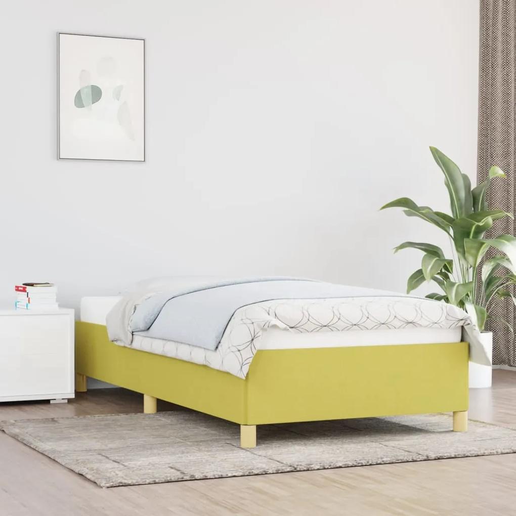 vidaXL Rám postele zelená 100 x 200 cm textil