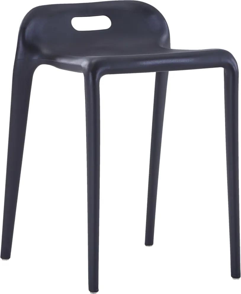 Stohovatelné stoličky Winston - plast - 4 ks | černé