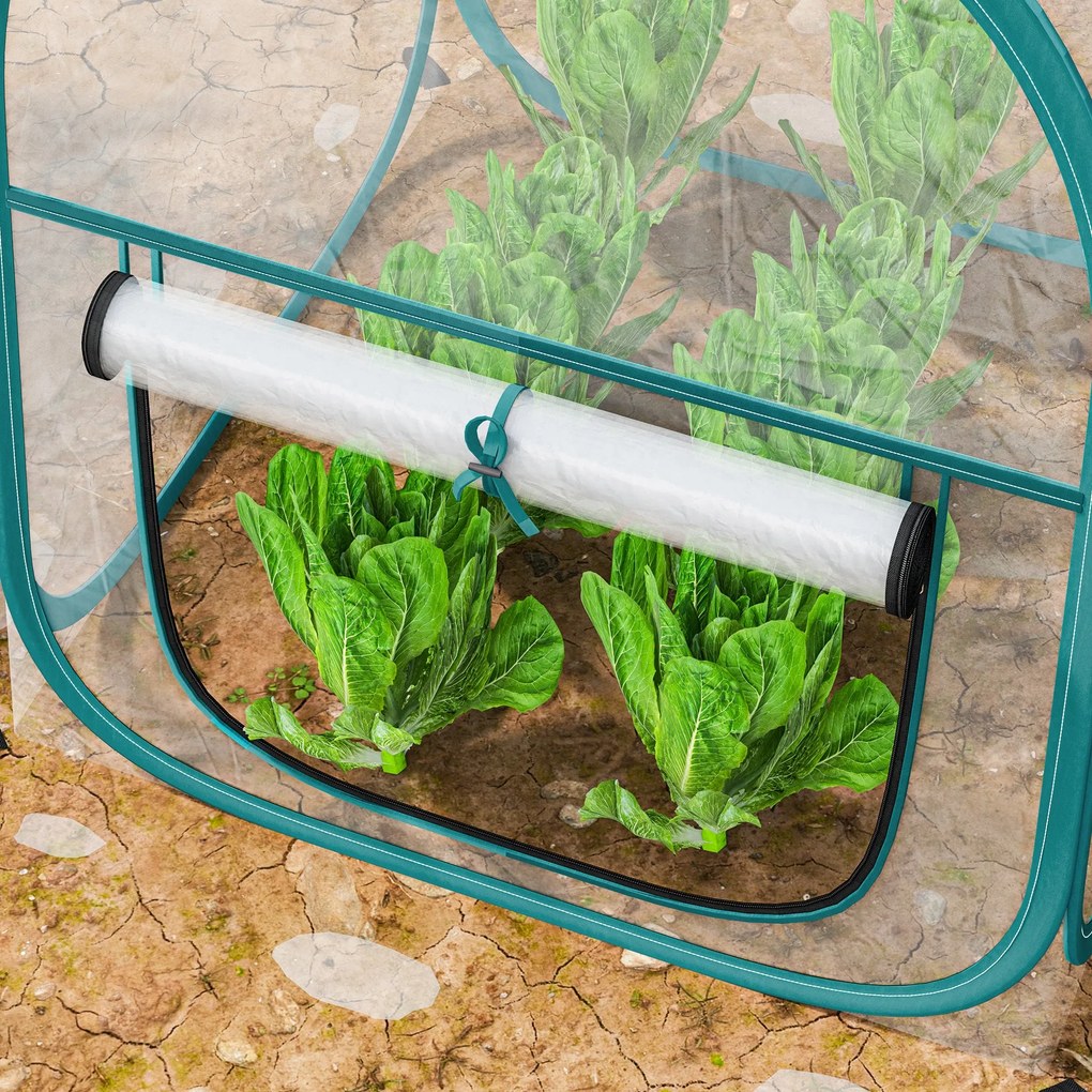 Outsunny Mini Zahradní Skleník, Mini Transparentní PVC Pop-Up Skleník, Zimní Stan pro Vnitřní nebo Venkovní Použití, pro Zeleninu, Rostliny, Květiny,