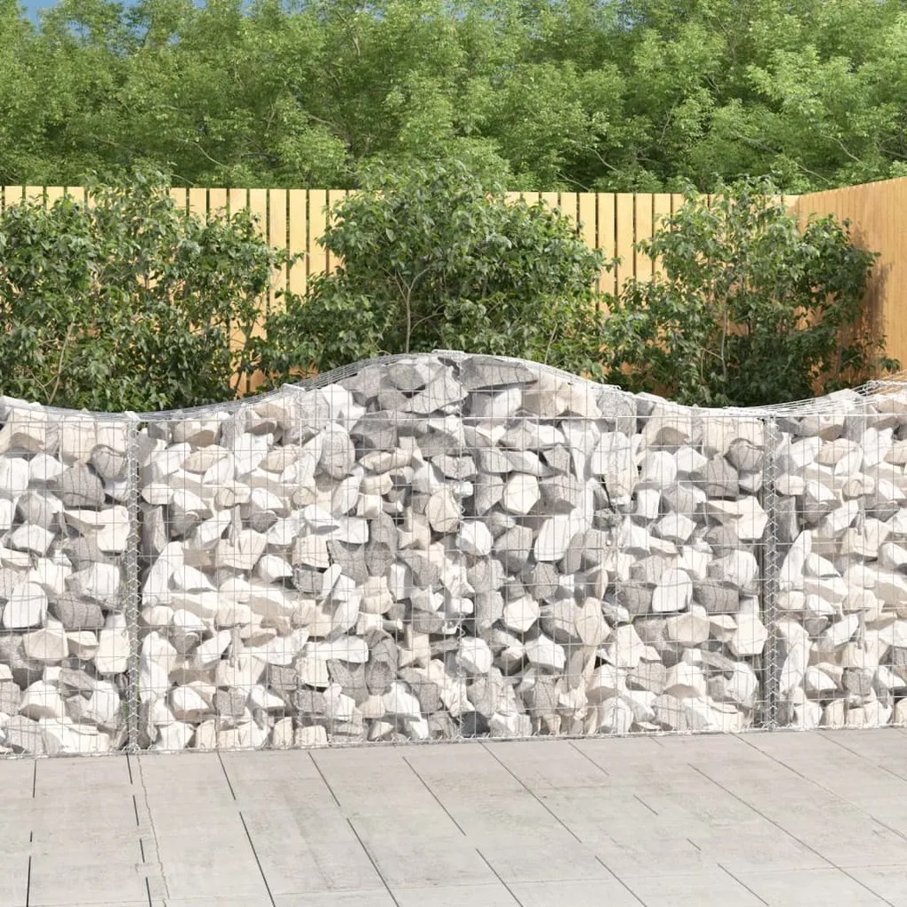 Klenuté gabionové koše 14ks 200x50x100/120cm pozinkované železo 3145652
