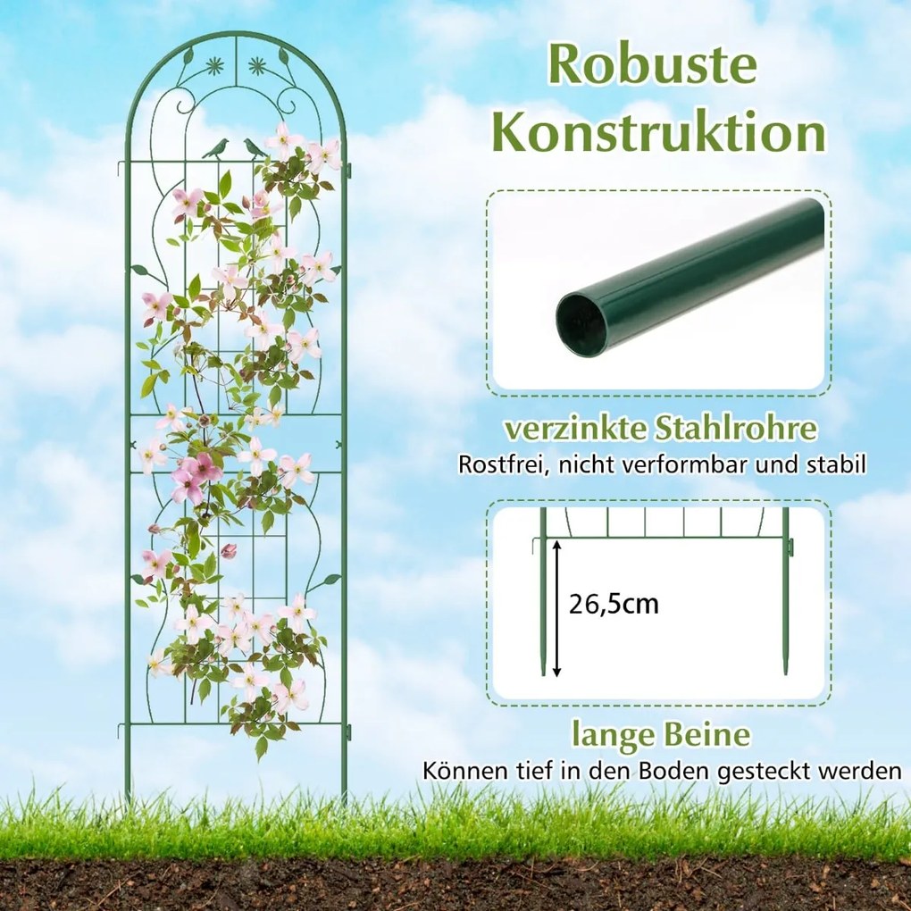 Costway Kovová mříž4On sada dekorativního zahradního plotu volně stojící