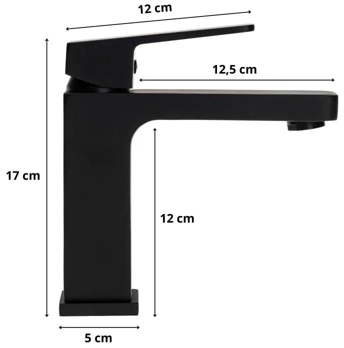 Erga Sara, umyvadlová baterie h-170, černá matná, ERG-YKA-BU.SARA24-BLK