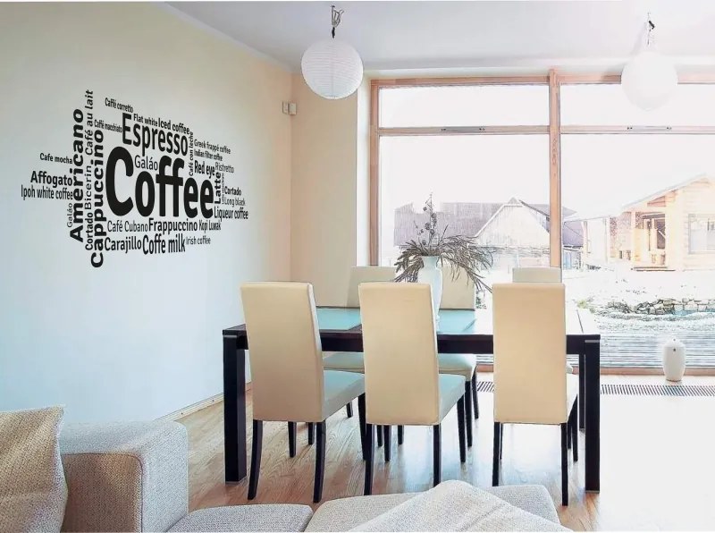 Samolepky na zeď - Coffee and other Barva: Modrá gentian, Velikost: 160x60 cm