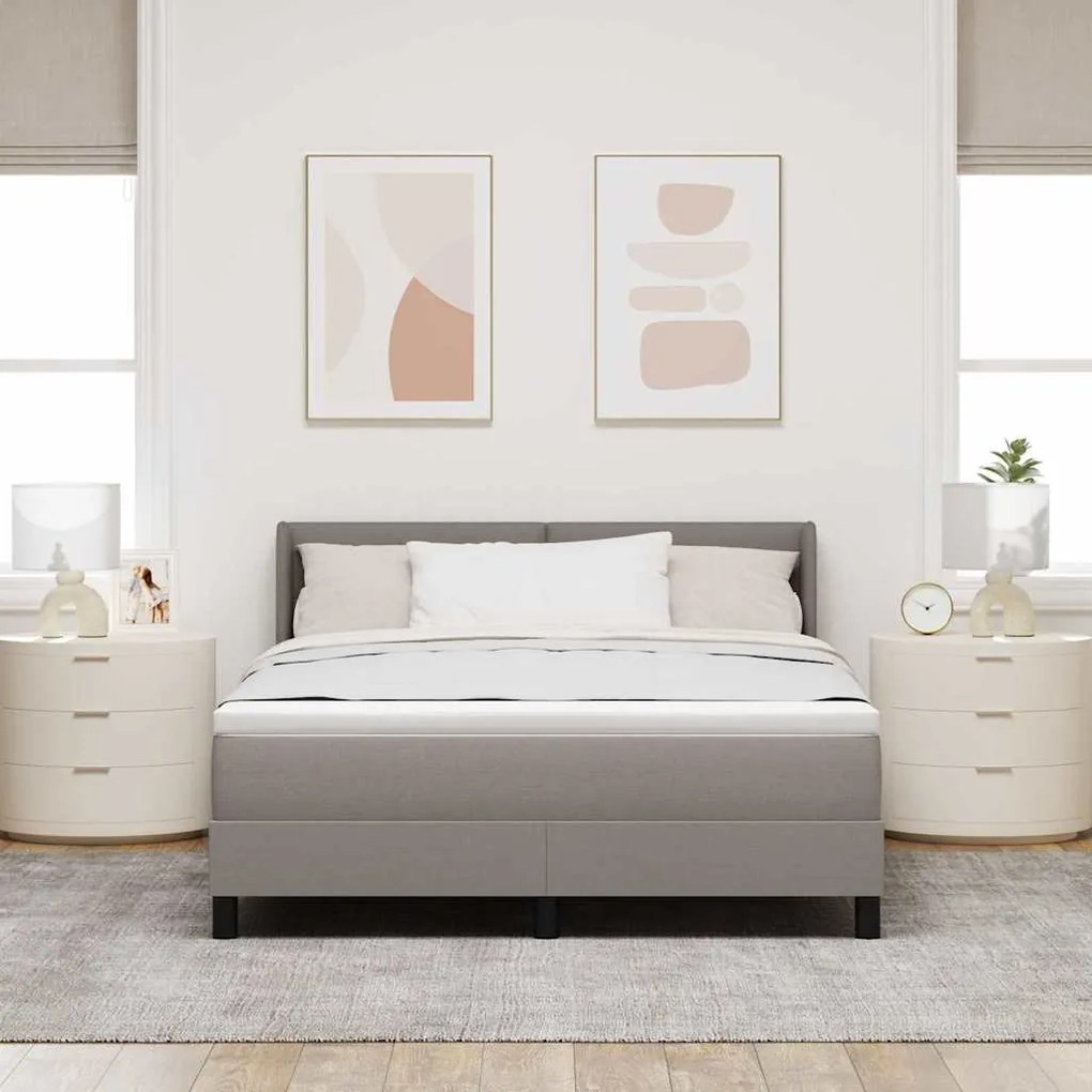 Postel s boxspringem s čelo Taupe 200 x 160 cm textil 3341115