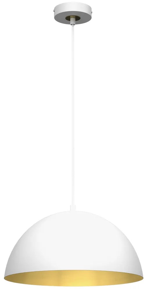 Závěsné svítidlo Beta, 1x zlaté/bílé kovové stínítko, (fi 35cm), w
