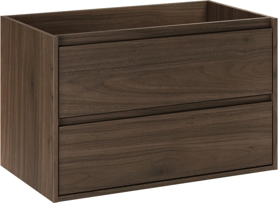 Koupelnová sestava Villa se zápustným umyvadlem a zrcadlem 80 cm ořech