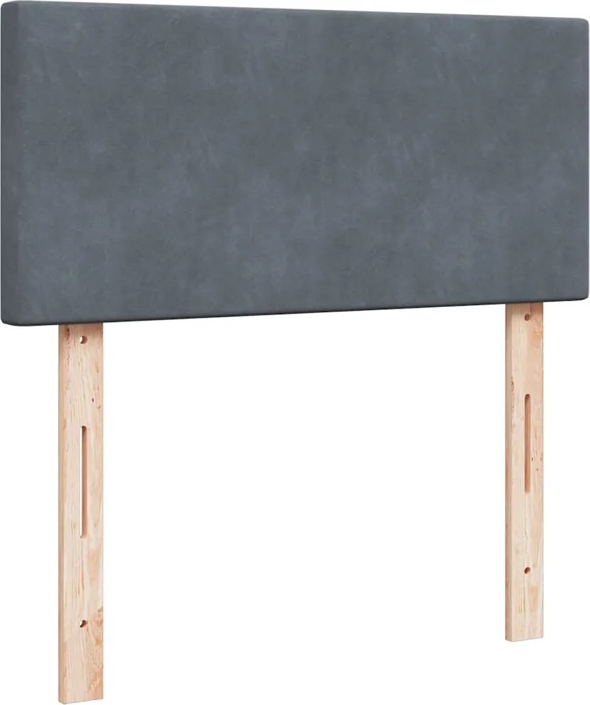Box spring postel s matrací tmavě šedá 100x200 cm samet 3287657