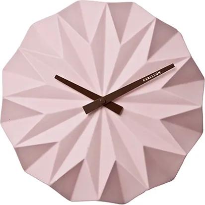 KARLSSON Nástěnné hodiny Origami růžové