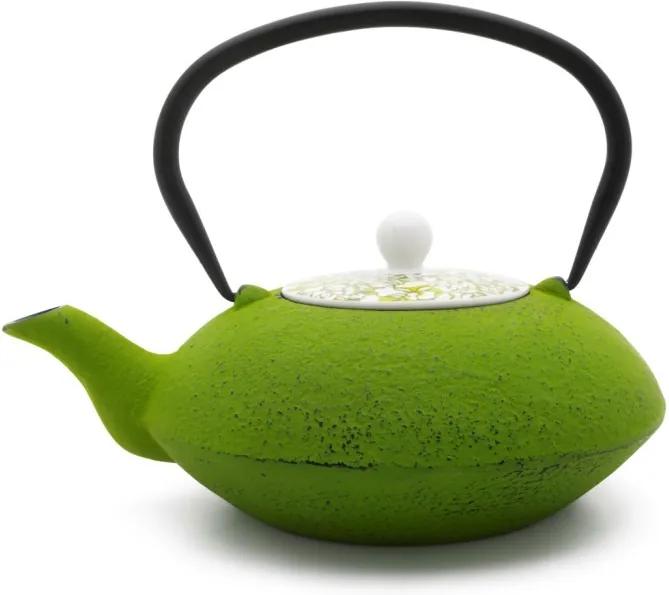 Bredemeijer Konvička na čaj Yantai s porcelánovým víkem, 1,2L, zelená