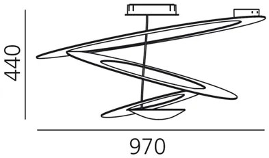 Artemide 1242010A Pirce soffitto halo, bílé designové stropní svítidlo, 1x400W R7s, prům.97cm
