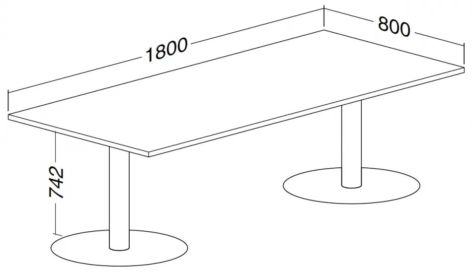 Jednací stůl ProOffice 180 x 80 cm, bílá