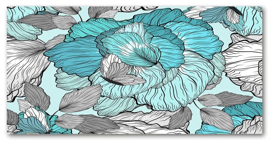 Wallmuralia Moderní skleněný obraz z fotografie Květinový vzor 100x50 cm