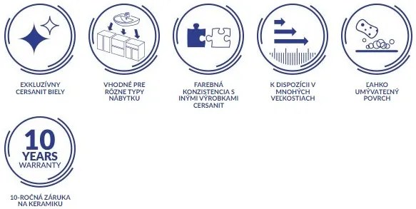 Cersanit Mille Slim, skříňkové umyvadlo 60x41 cm, bílá, K675-002
