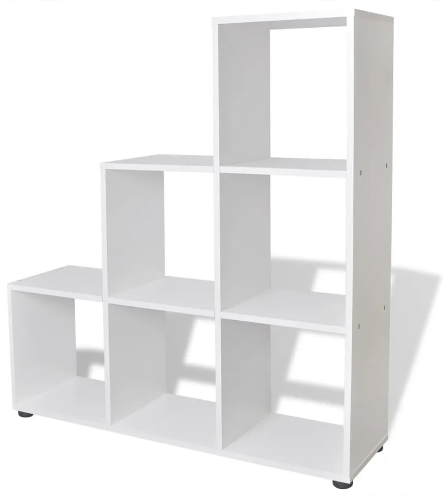 Schodovitá knihovna / police k vystavování 107 cm bílá 242552