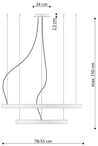 Thoro TH.176 - LED Lustr na lanku RIO LED/80W/230V CRI90 3000K bílá