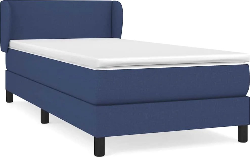 Box spring postel s matrací modrá 90x190 cm textil 3126051