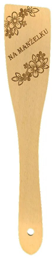 AMADEA Dřevěná obracečka buk text "na manželku", masivní dřevo, délka 30 cm, český výrobek