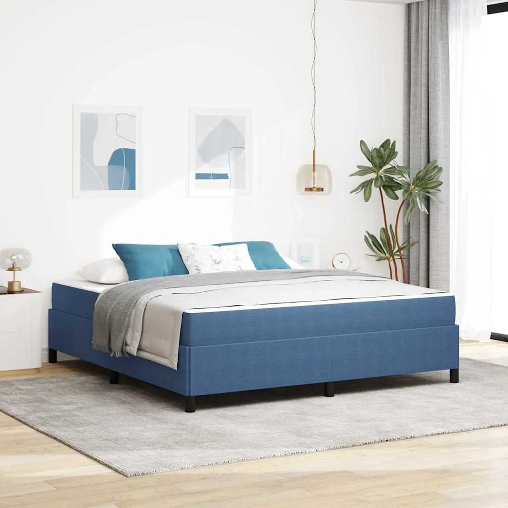 Rám postele s matrací Modrá 180 x 200 cm textil 3399138