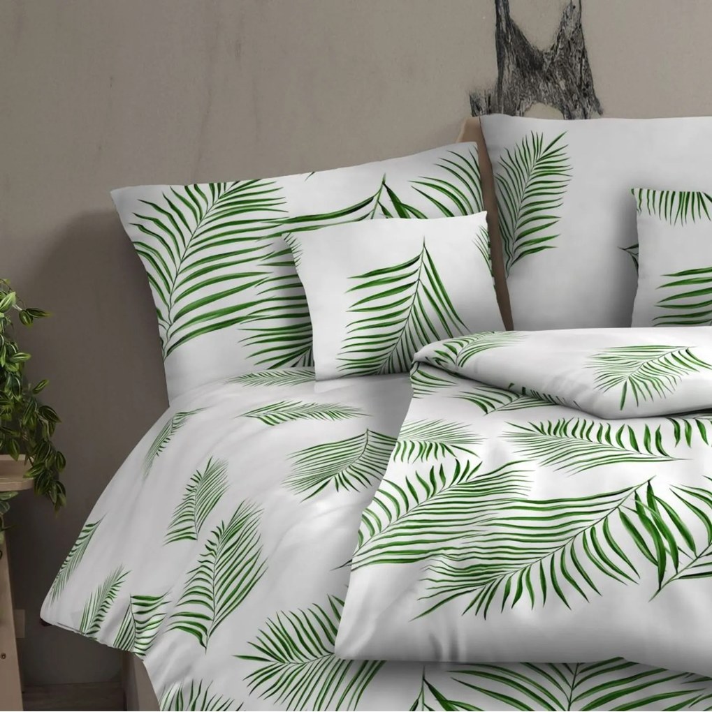Bavlněné povlečení renforcé TROPICAL bílé - 1x 220/200, 2x 70/90cm