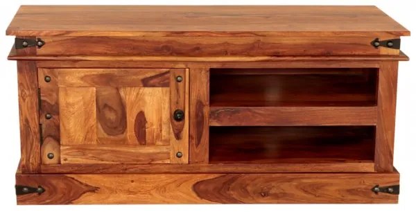 Indický nábytek - TV stolek Jali 120x55x45 z indického masivu palisandr Světle medová