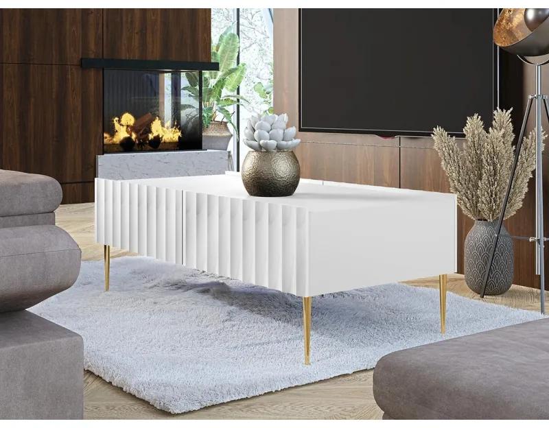 Konferenční stolek Brimono, Barva dřeva: bílá/bílý lesk