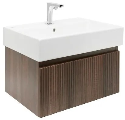 Koupelnová skříňka s baterií a umyvadlem SAT Evolution 1 58x30x44,8 cm ořech mat SATEVO60NAU2BA