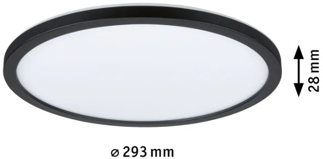 Paulmann 70998 Atria Shine, černé stropní svítidlo s korónou, 16W LED 3000K, průměr 29,3cm