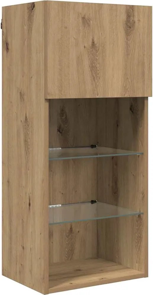 TV nástěnné jednotky s LED 5 ks Artisanový dub kompozitní dřevo 3402981