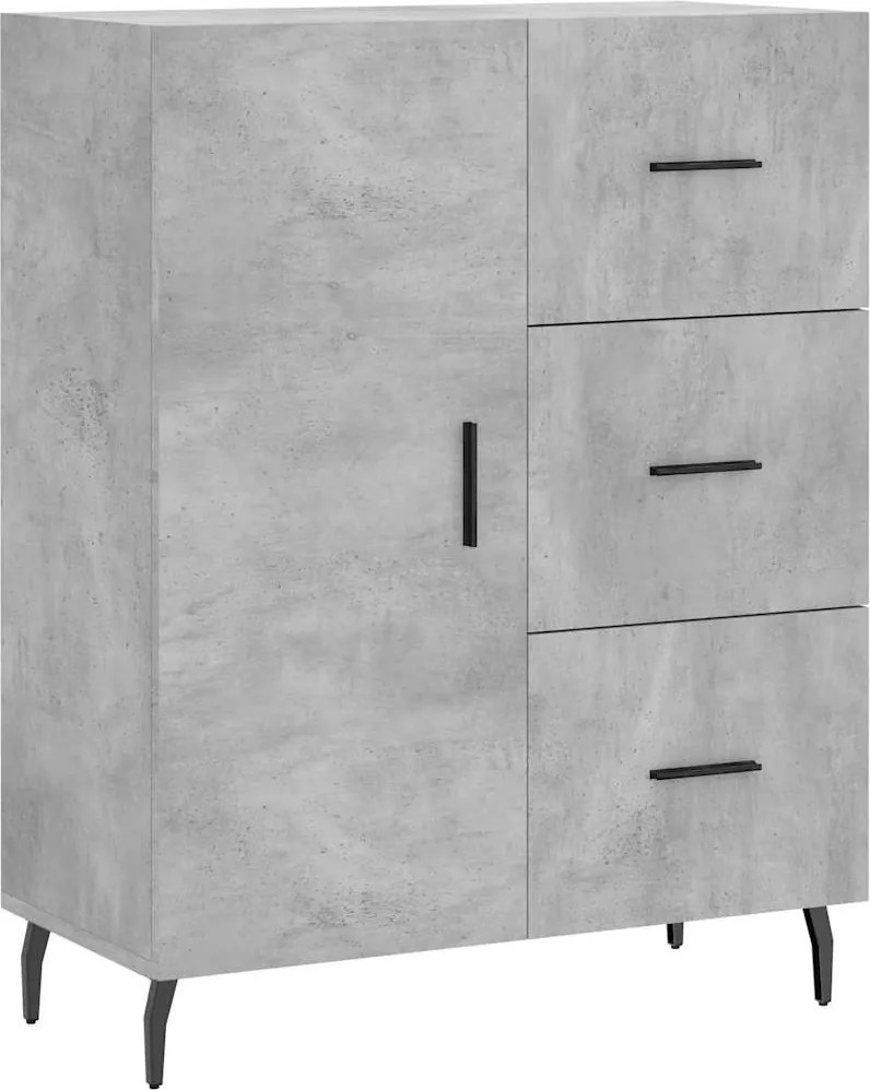 Skříň highboard betonově šedá 69,5x34x180 cm kompozitní dřevo 3189465