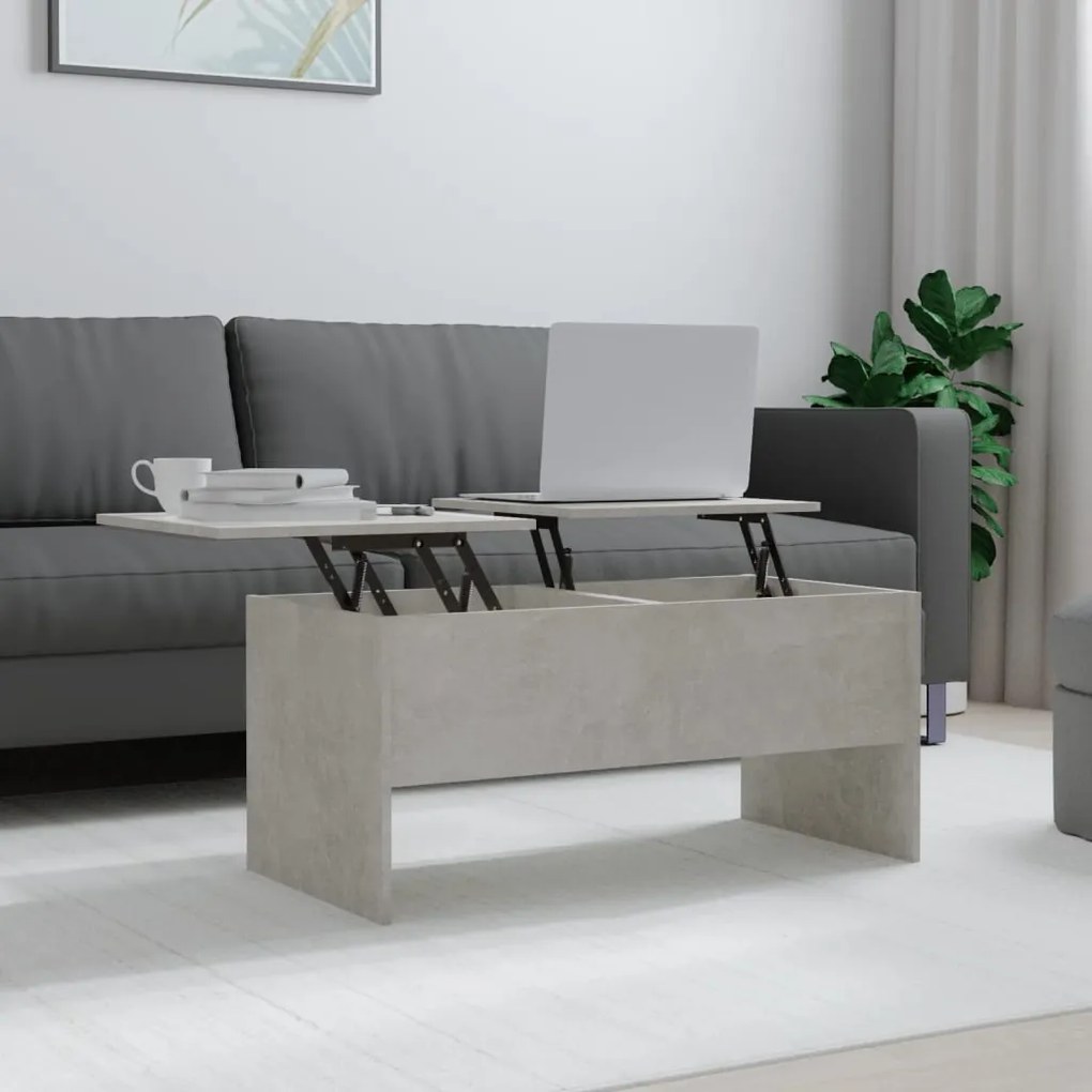 Konferenční stolek betonově šedý 102 x 50,5 x 46,5 cm kompozit - Default Title