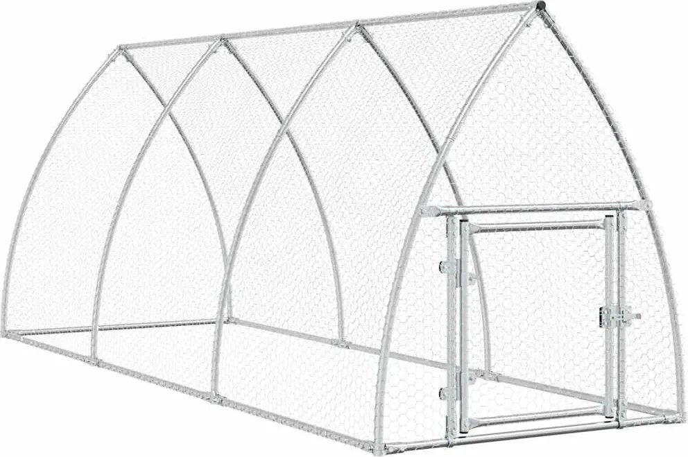Klec pro kuřata stříbrná 300 x 105 x 120 cm pozinkovaná ocel 172553