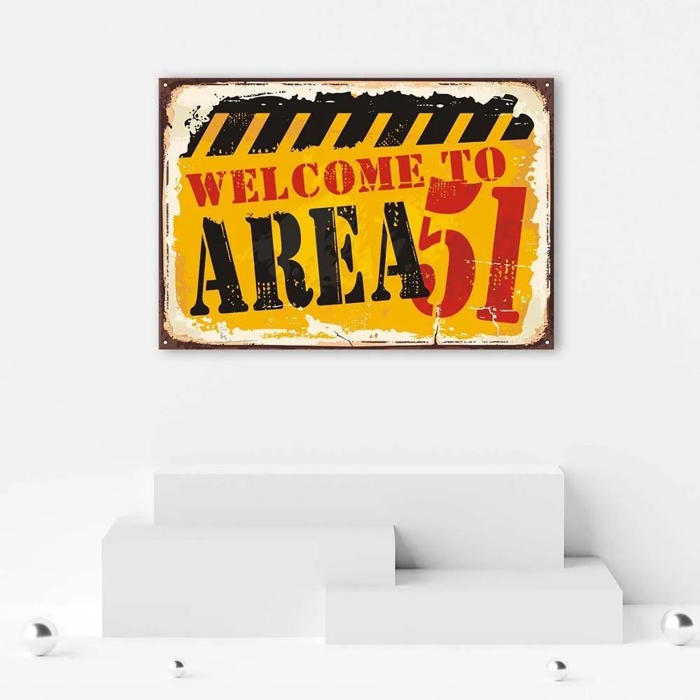 Obraz na plátně Retro značka Area 51 - 100x70 cm