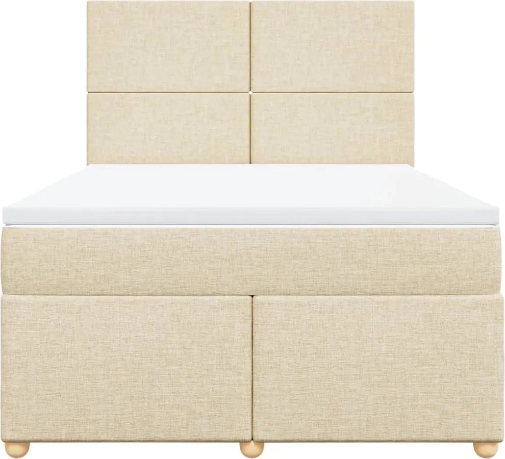 Box spring postel s matrací krémová 140x190 cm textil 3293573