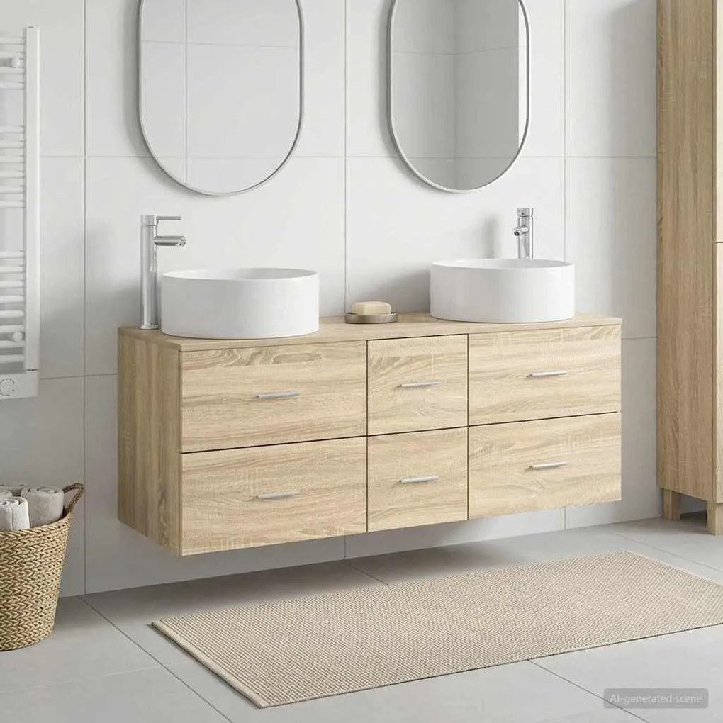 Sada koupelnového nábytku 3 ks Dub sonoma 49,5 x 44,5 x 65,5 cm 3405957