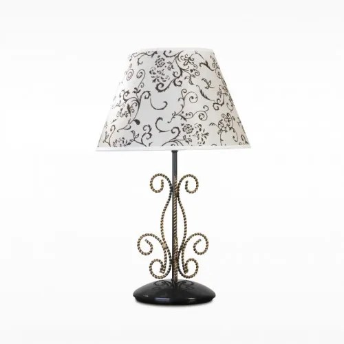 Light for home - Stolní lampa s kovovou ozdobou 10300 "Grace new", 1x60W, E27, černá, zlatá