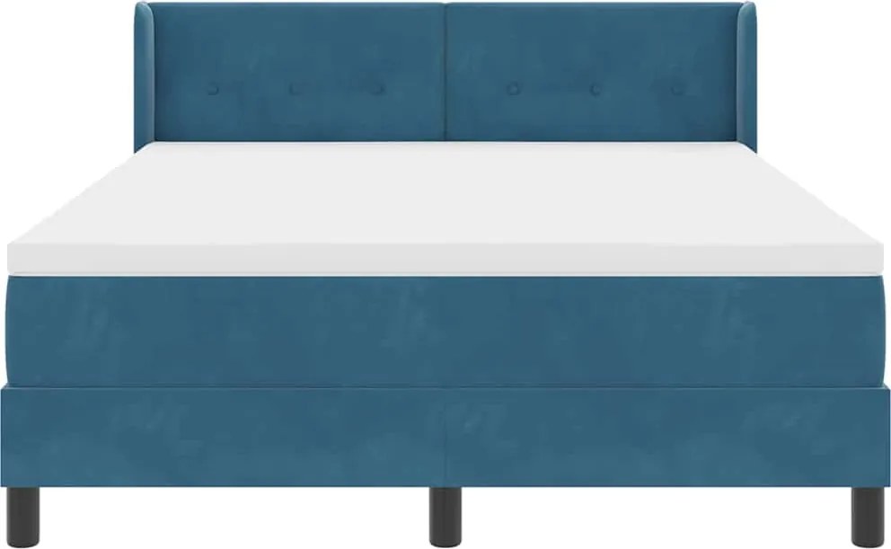 Postel s boxspringem s čelo Tmavě modrá 190 x 140 cm samet 3341466