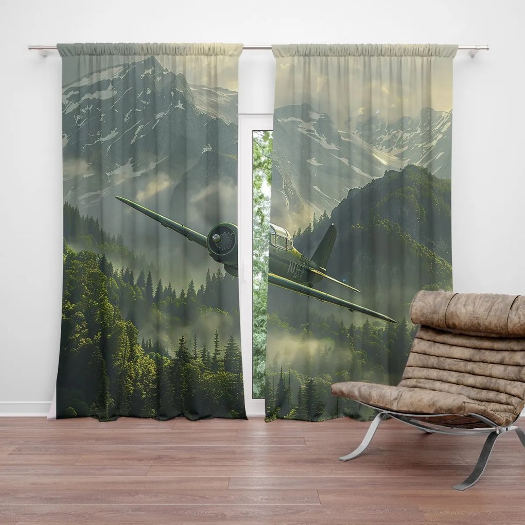 Sablio Závěs Bojové letadlo v horách: 2ks 140x250cm