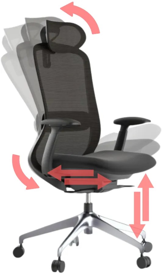 MERCURY Ergonomická kancelářská židle UNO - černá síťovina